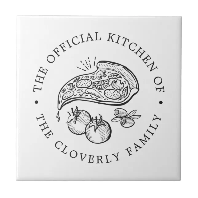 Official Kitchen | Pizza Themed Serving Ceramic Tile | Zazzle