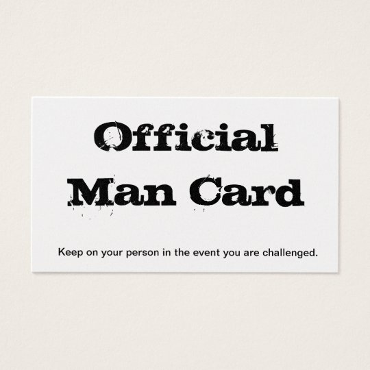 Official Man Card | Zazzle.com