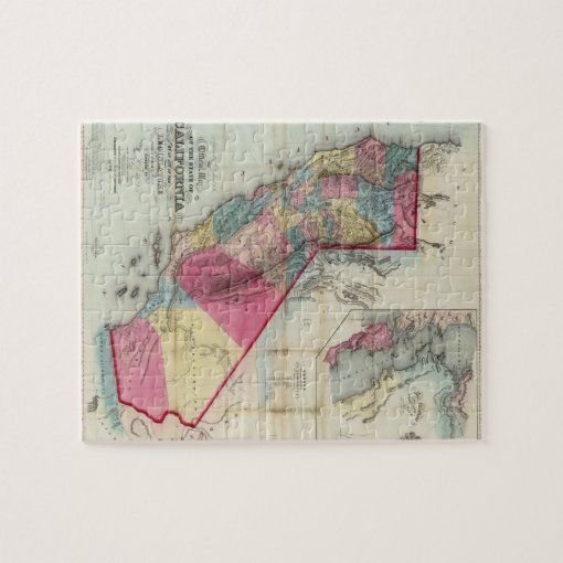 Official map of the State of California Jigsaw Puzzle | Zazzle