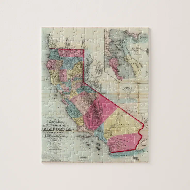 Official map of the State of California Jigsaw Puzzle | Zazzle