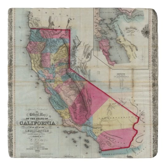Official map of the State of California Trivet | Zazzle.com