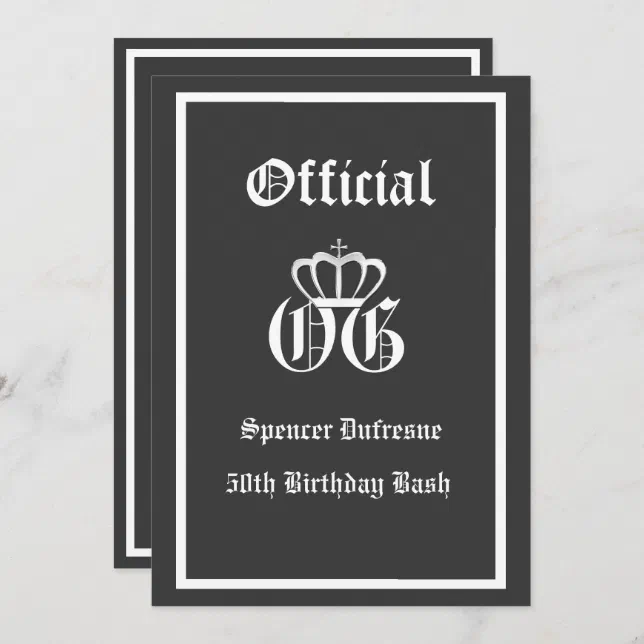 Official OG Birthday Invitation | Zazzle