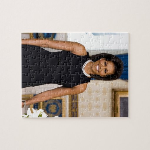 Official Portrait of First Lady Michelle Obama Jigsaw Puzzle | Zazzle