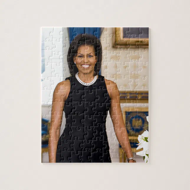 Official Portrait of First Lady Michelle Obama Jigsaw Puzzle | Zazzle