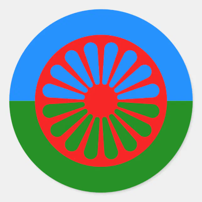 Official Romany gypsy flag Classic Round Sticker | Zazzle