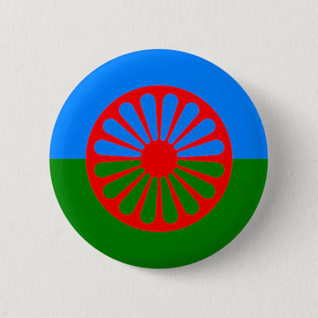 Official Romany gypsy flag Pinback Button | Zazzle