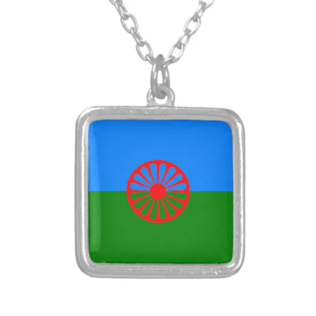 Official Romany gypsy flag Silver Plated Necklace | Zazzle