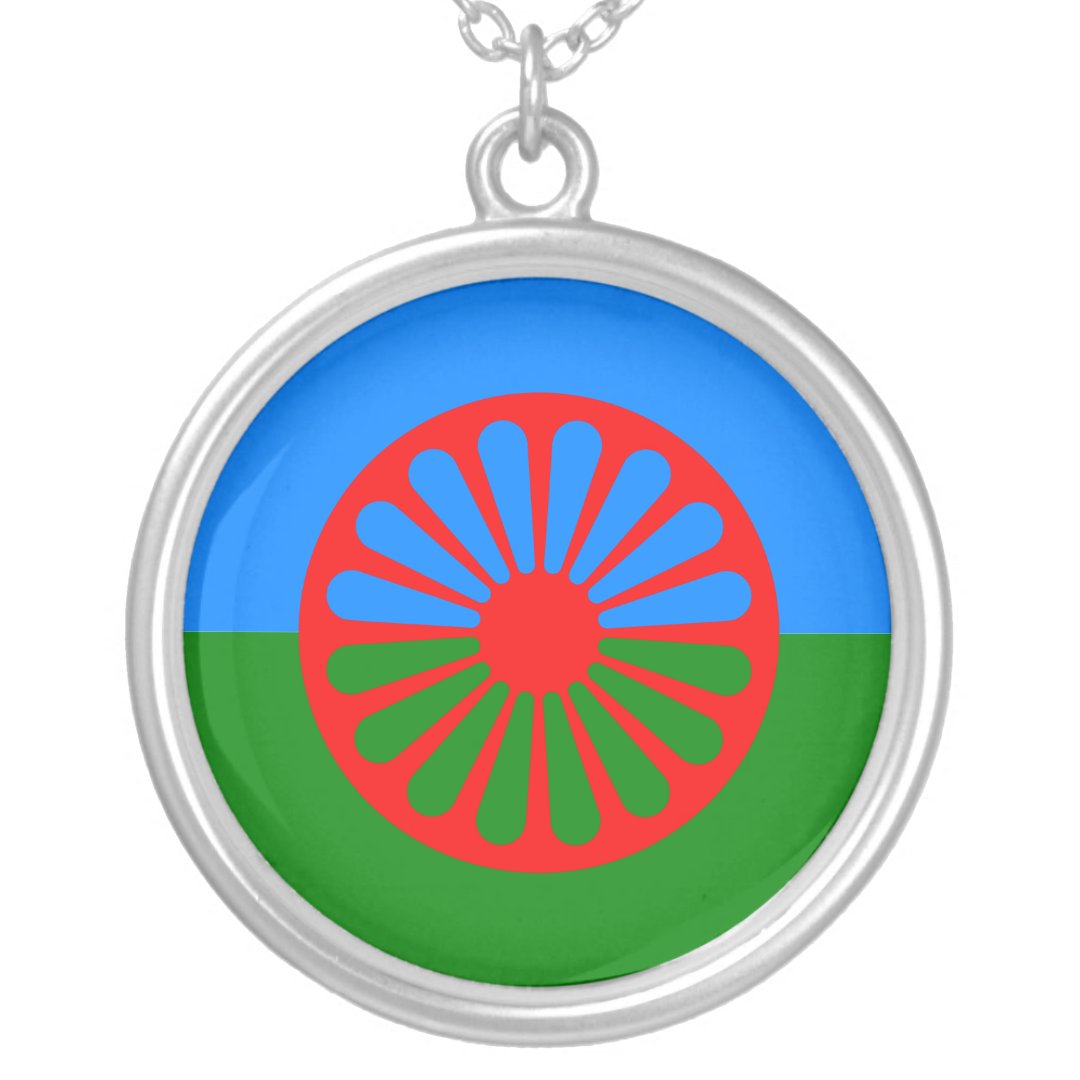 Official Romany gypsy flag Silver Plated Necklace | Zazzle