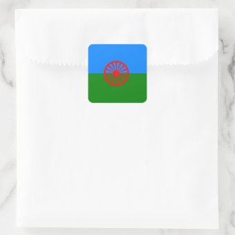Official Romany gypsy flag Square Sticker | Zazzle
