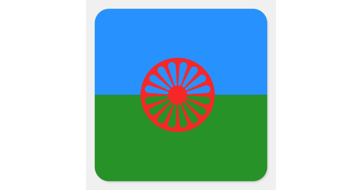 Official Romany gypsy flag Square Sticker | Zazzle