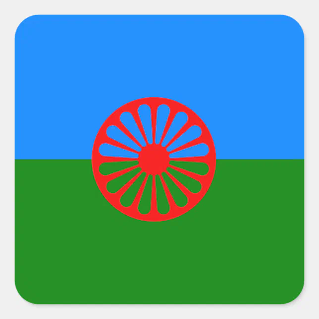Official Romany gypsy flag Square Sticker | Zazzle