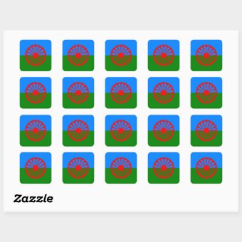Official Romany gypsy flag Square Sticker | Zazzle