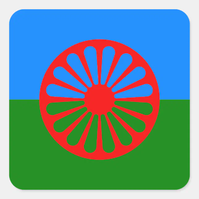 Official Romany gypsy flag Square Sticker | Zazzle