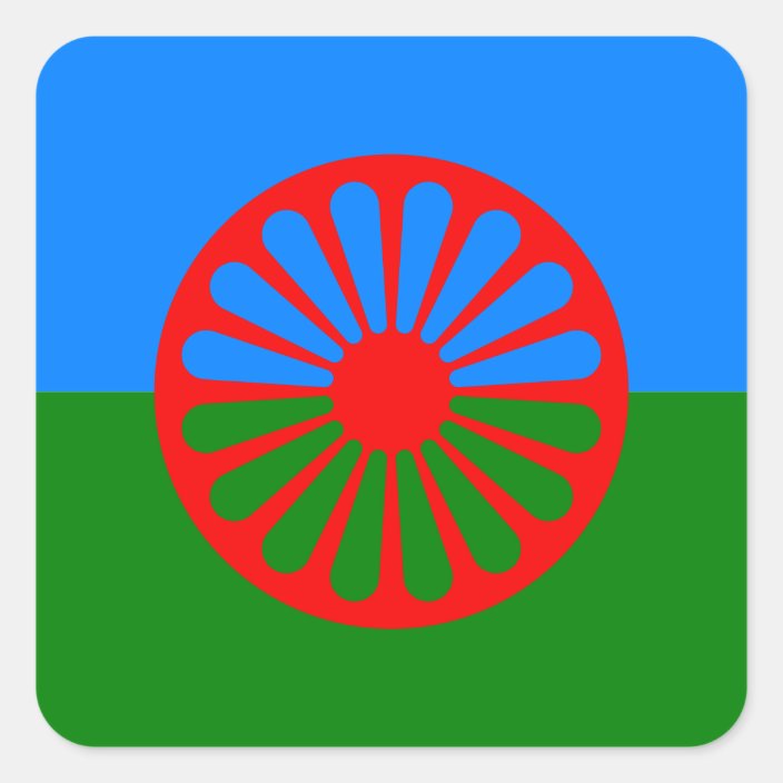 Official Romany gypsy flag Square Sticker | Zazzle.com