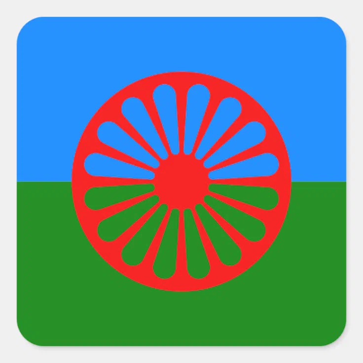 Official Romany gypsy flag Square Sticker | Zazzle