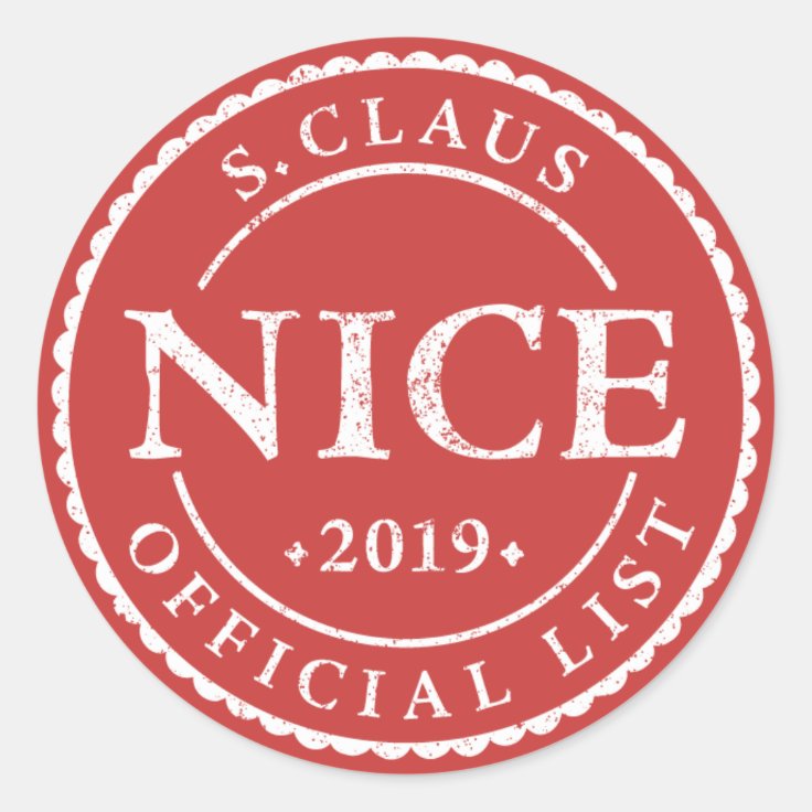 Official Santa Nice List Holiday Christmas Classic Round Sticker | Zazzle