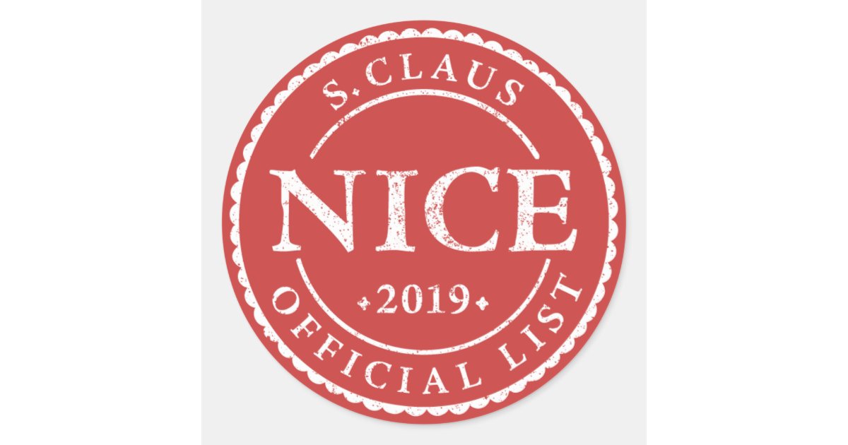 Official Santa Nice List Holiday Christmas Classic Round Sticker | Zazzle