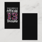Official Teenager 13 Years Old 13th Birthday Girl Business Card | Zazzle