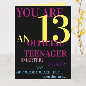Official Teenager 13th Birthday Card | Zazzle