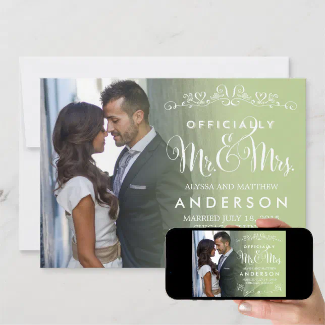 Official Titles Wedding Announcement - Sage | Zazzle