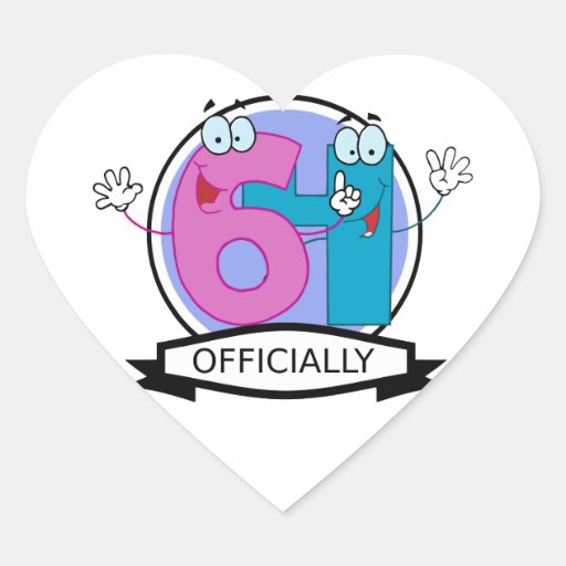 Officially 64 Birthday Banner Heart Stickers