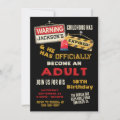 Officially an Adult Warning turning 18 Birthday Invitation | Zazzle