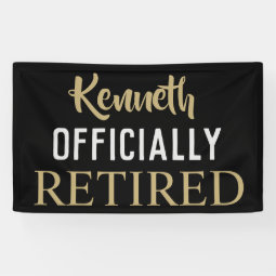 Officially retired banner personalized | Zazzle