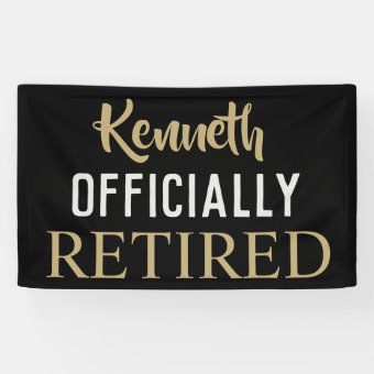 Officially retired banner personalized | Zazzle