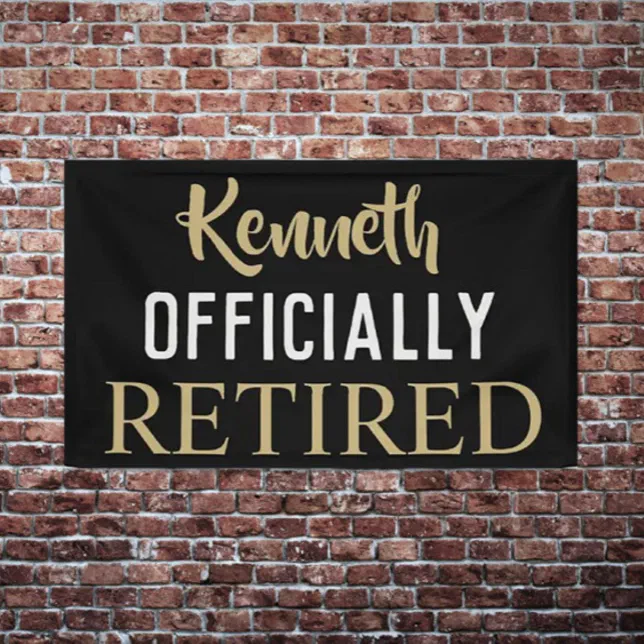 Officially retired banner personalized | Zazzle