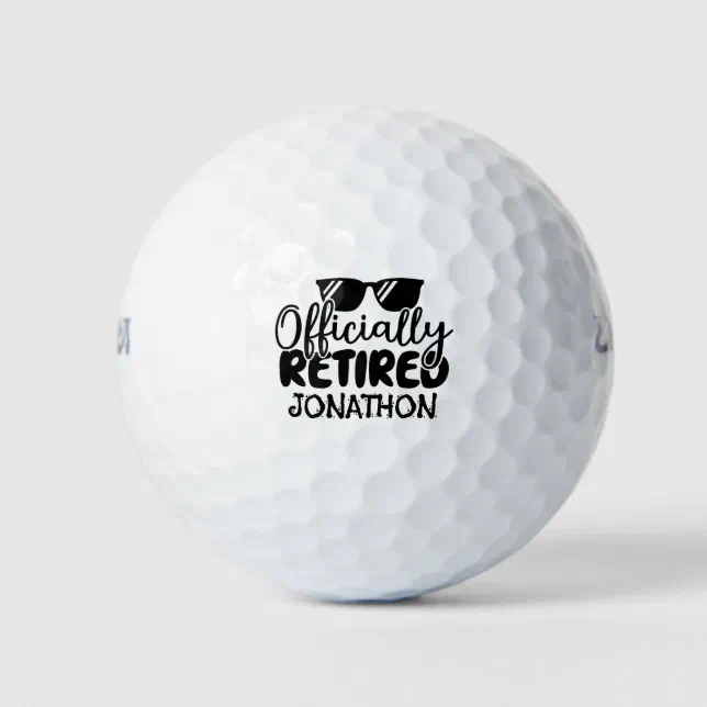 Officially Retired Personalized Name Retirement Golf Balls | Zazzle