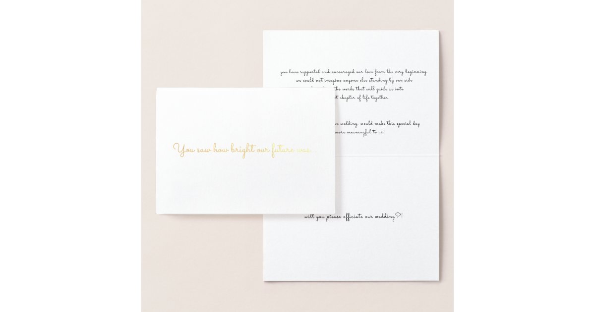 Officiant proposal card | Zazzle