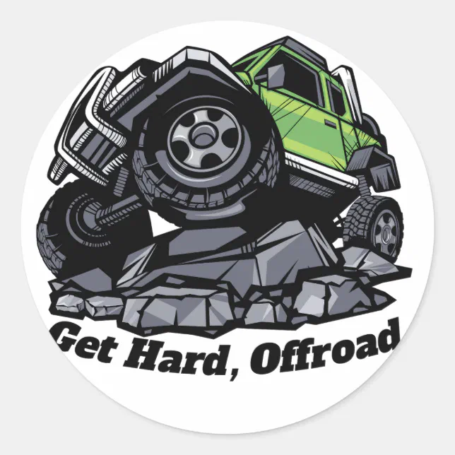 Offroad design for Offroading Driver Classic Round Sticker | Zazzle