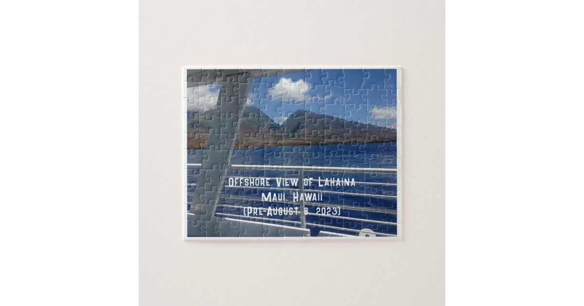 Offshore View of Lahaina (Pre-August 8, 2023) Jigsaw Puzzle | Zazzle