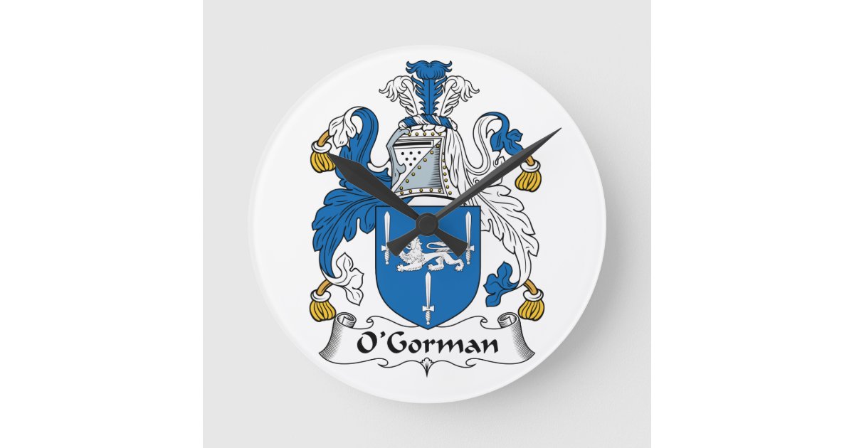 O'Gorman Family Crest Round Clock | Zazzle