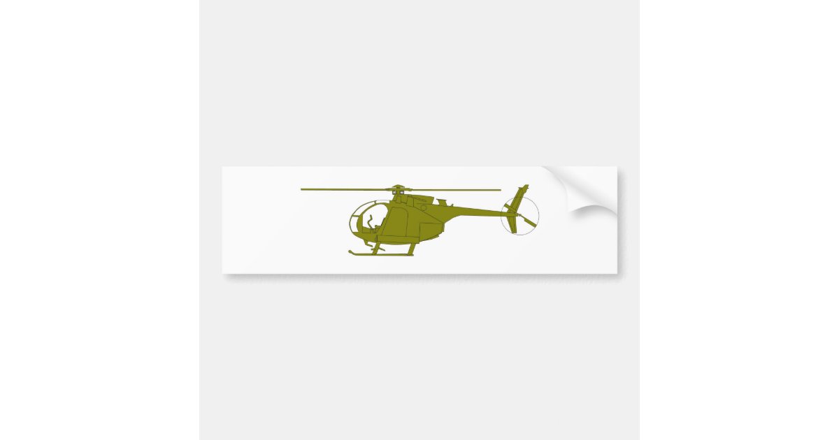 OH-6A Observation Helicopter Bumper Sticker | Zazzle