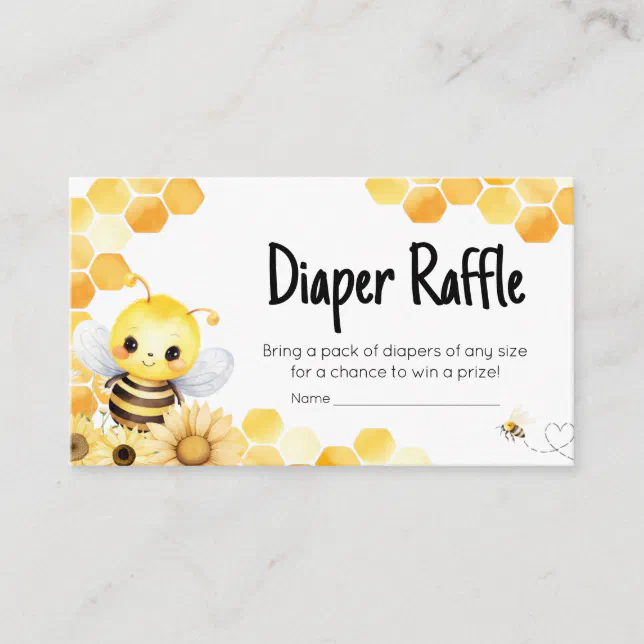 Oh Babee Bee Baby Shower Diaper Raffle Enclosure Card | Zazzle
