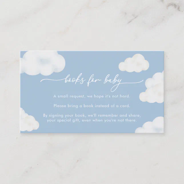 Oh Baby Blue Cloud Baby Shower Books for Baby Business Card | Zazzle
