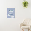 Oh Baby Boy Blue Clouds Stars Baby Shower Welcome Foam Board | Zazzle