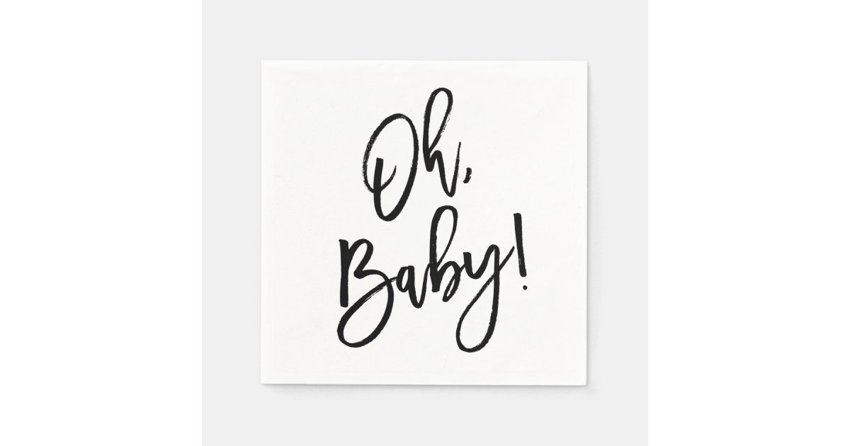 Oh Baby Gender Neutral Baby Shower Napkin | Zazzle