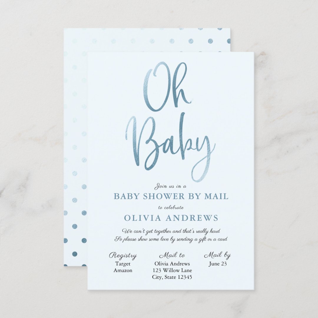 Oh Baby Long Distance Baby Shower Invitation | Zazzle