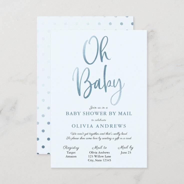 Oh Baby Long Distance Baby Shower Invitation | Zazzle
