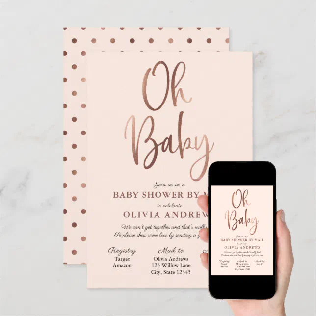 Oh Baby Long Distance Baby Shower Invitation | Zazzle