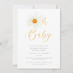 Oh Baby Modern Daisy Gender Neutral Baby Shower Invitation | Zazzle
