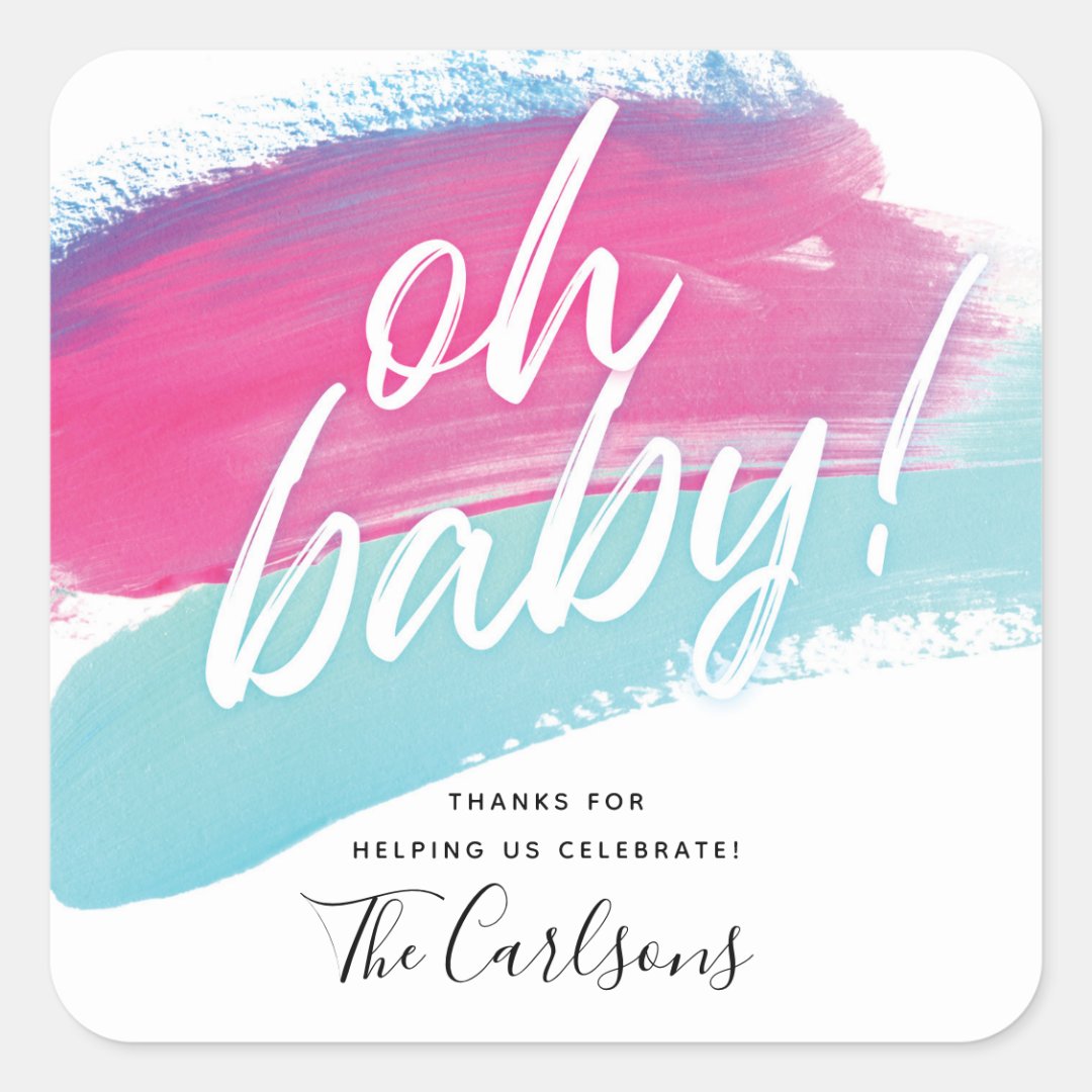 Oh Baby Paint Swash Stickers | Zazzle