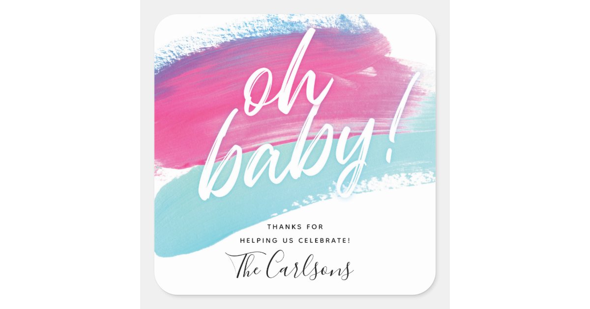 Oh Baby Paint Swash Stickers | Zazzle