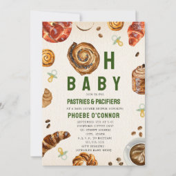 Oh Baby Pastries + Pacifiers Neutral Baby Shower Invitation | Zazzle