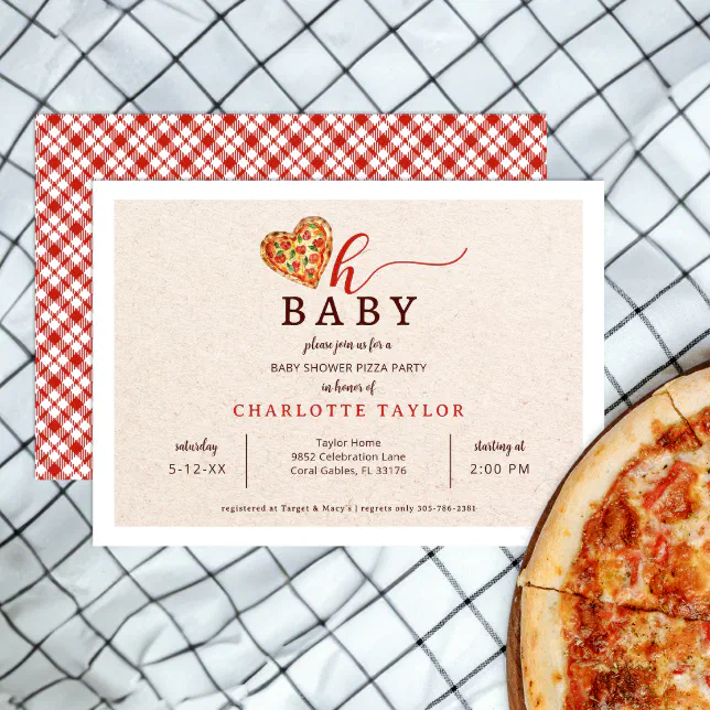 Oh Baby Pizza Baby Shower Invitation | Zazzle