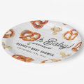 Oh Baby Pretzels & Pacifiers Baby Shower Welcome Paper Plates | Zazzle