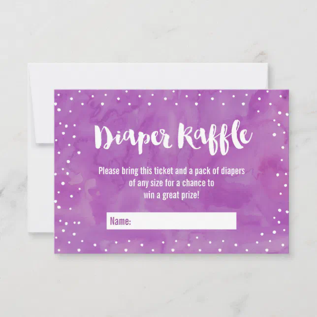 Oh Baby Purple Baby Shower Diaper Raffle Invitation | Zazzle