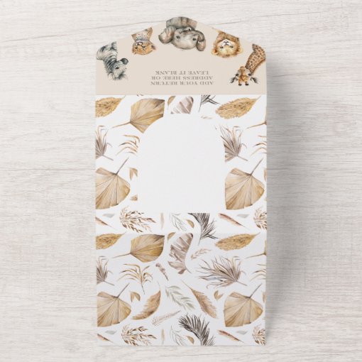 Oh Baby Safari Animals Boho Baby Shower All In One Invitation | Zazzle